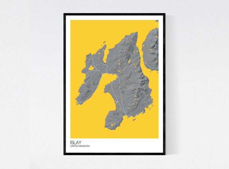 Islay Scotland Topographic Map Print Many Colours Fast - Etsy