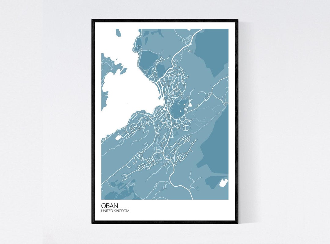 Oban, Scotland City Map Art Print Many Styles 350gsm Art Quality Paper ...