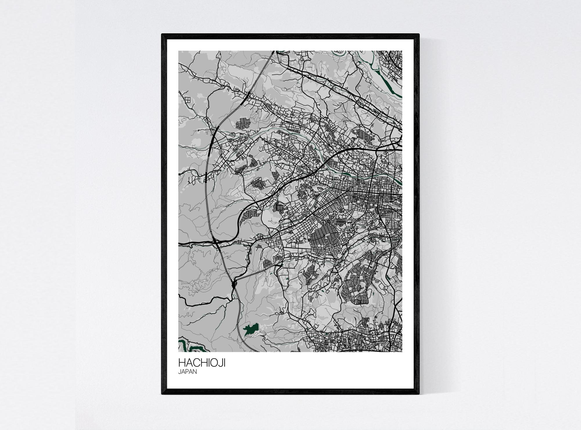 Hachioji Japan Map Art Print Many Styles Art Quality | Etsy