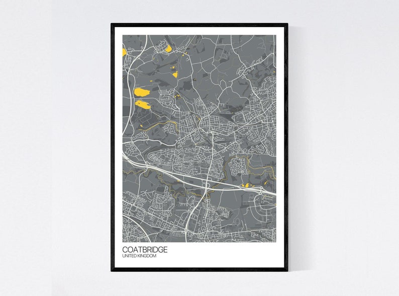 Coatbridge Scotland City Map Art Print Many Styles 350gsm | Etsy