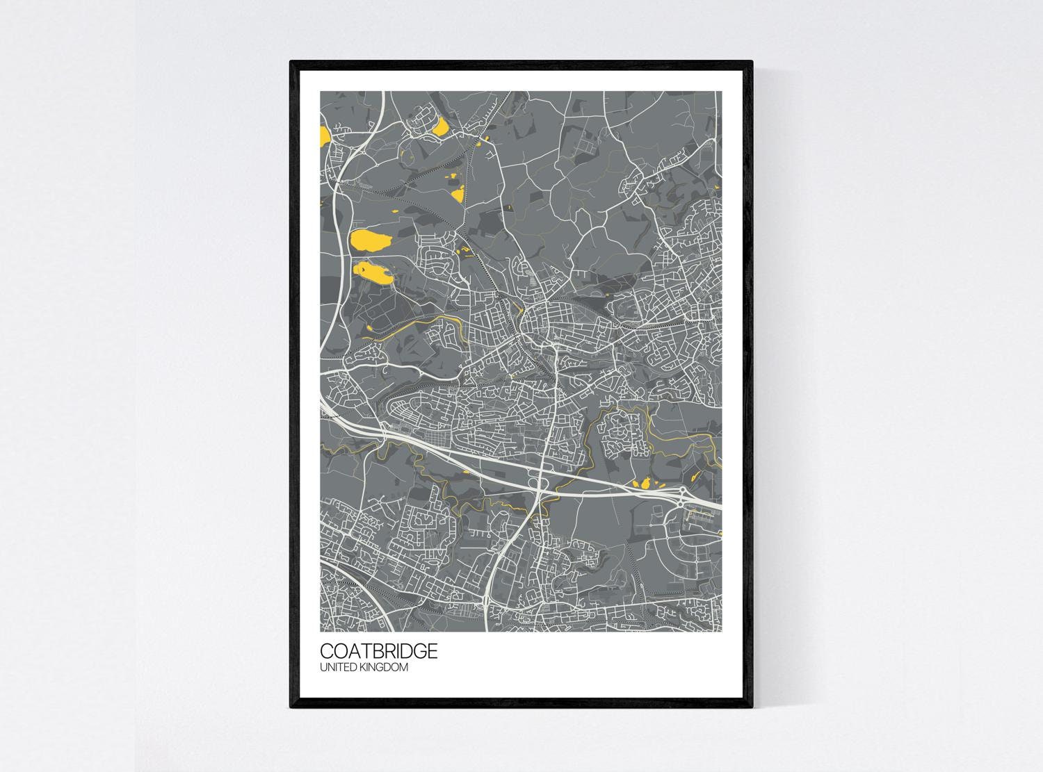 Coatbridge Scotland City Map Art Print Many Styles 350gsm | Etsy