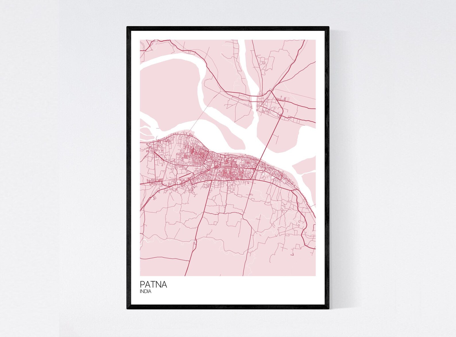 Patna India Map Art Print Many Styles Art Quality Paper | Etsy