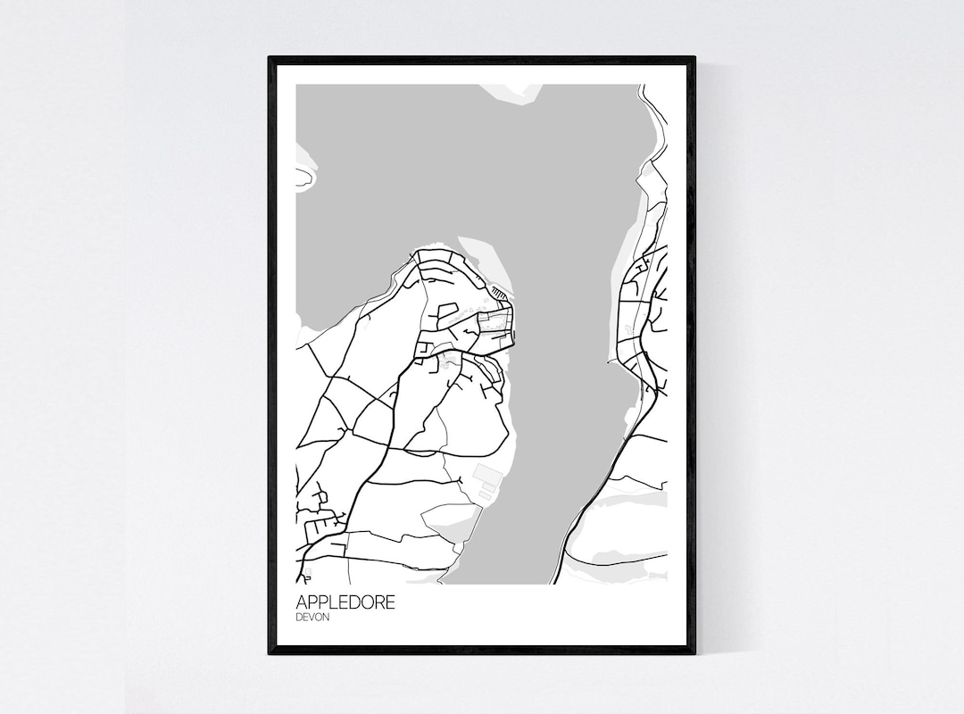 Appledore, Devon Map Art Print - Many Colours - 350gsm Art Quality ...