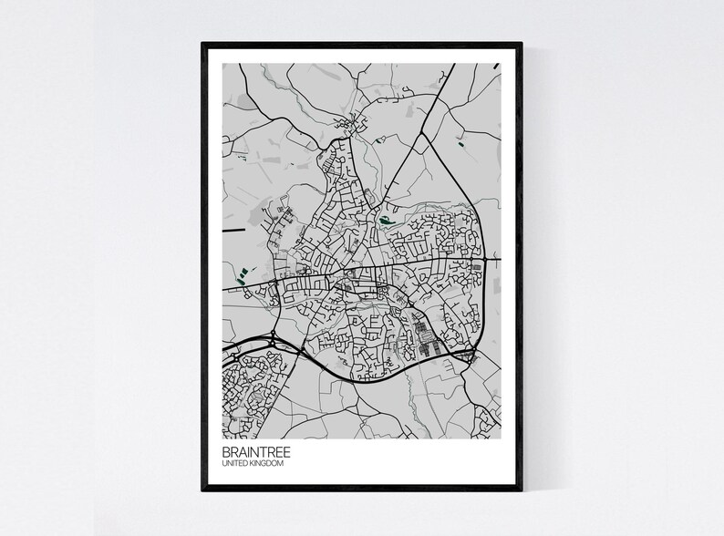 Braintree Map Art Print Many Styles 350gsm Art Quality | Etsy