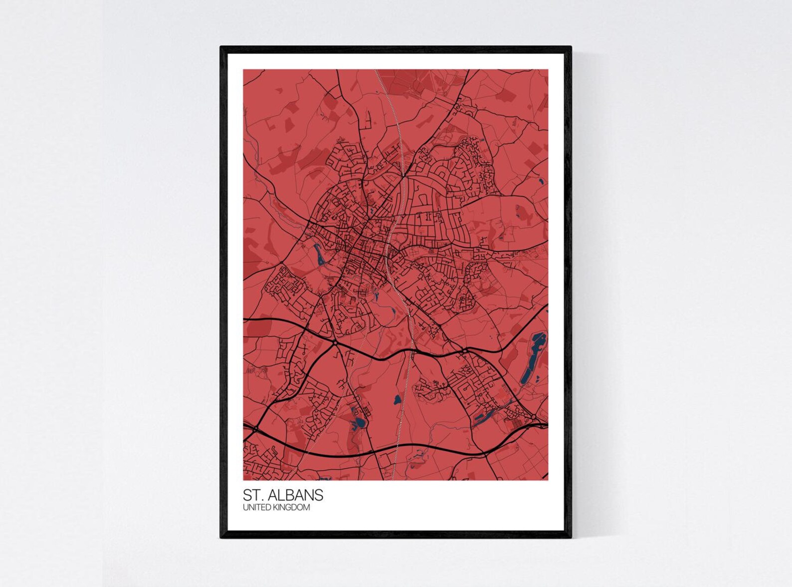 St. Albans United Kingdom City Map Art Print Many Colours - Etsy UK