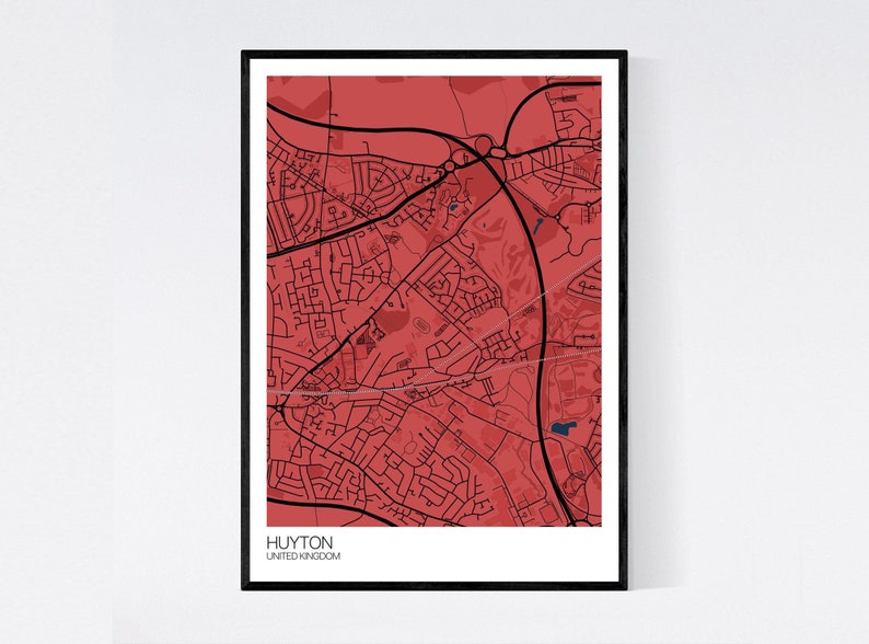Huyton Map Art Print Many Styles 350gsm Art Quality Paper | Etsy