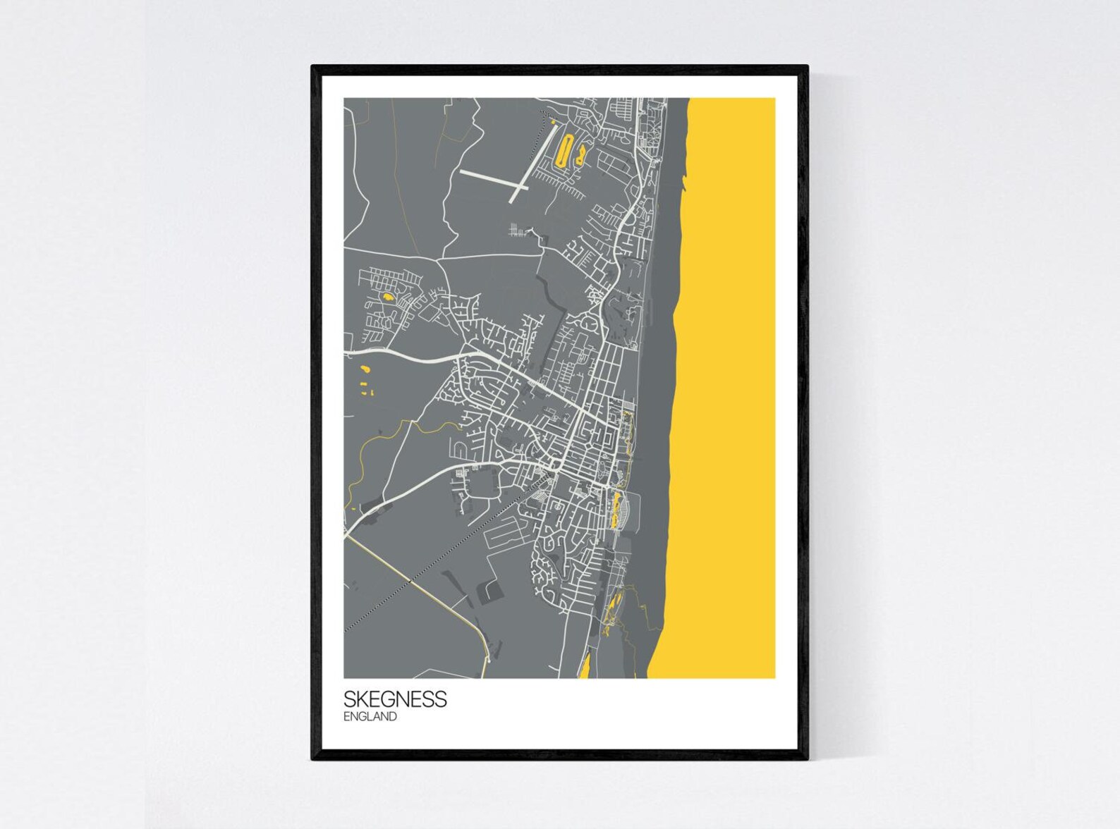 Skegness England Map Art Print Many Styles 350gsm Art - Etsy