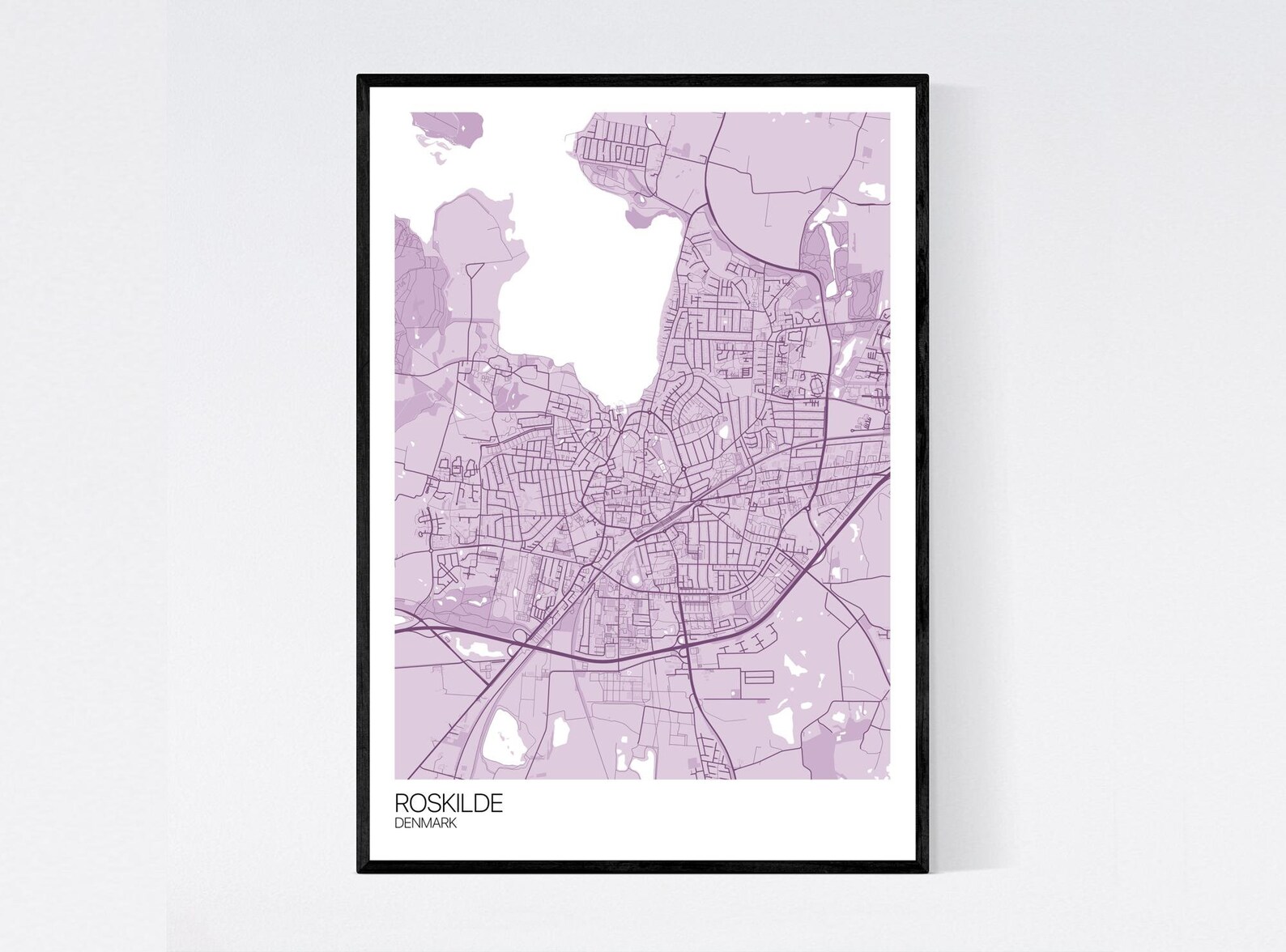 Roskilde Denmark City Map Art Print Many Colours 350gsm - Etsy