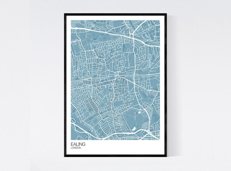 Ealing London Map Art Print Many Colours 350gsm Art - Etsy UK