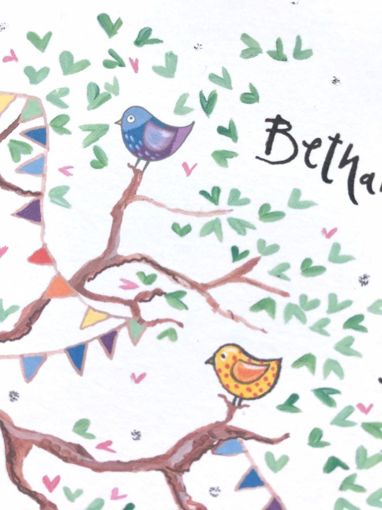Bird and Nature Lovers Family Tree Whimsical Home Decor | Etsy