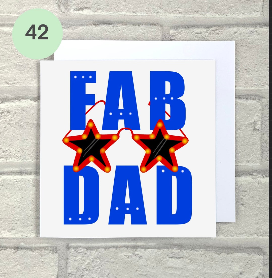 Fab Dad Birthday Card, Fun, Vintage Year, Positive, Card for Him - Etsy