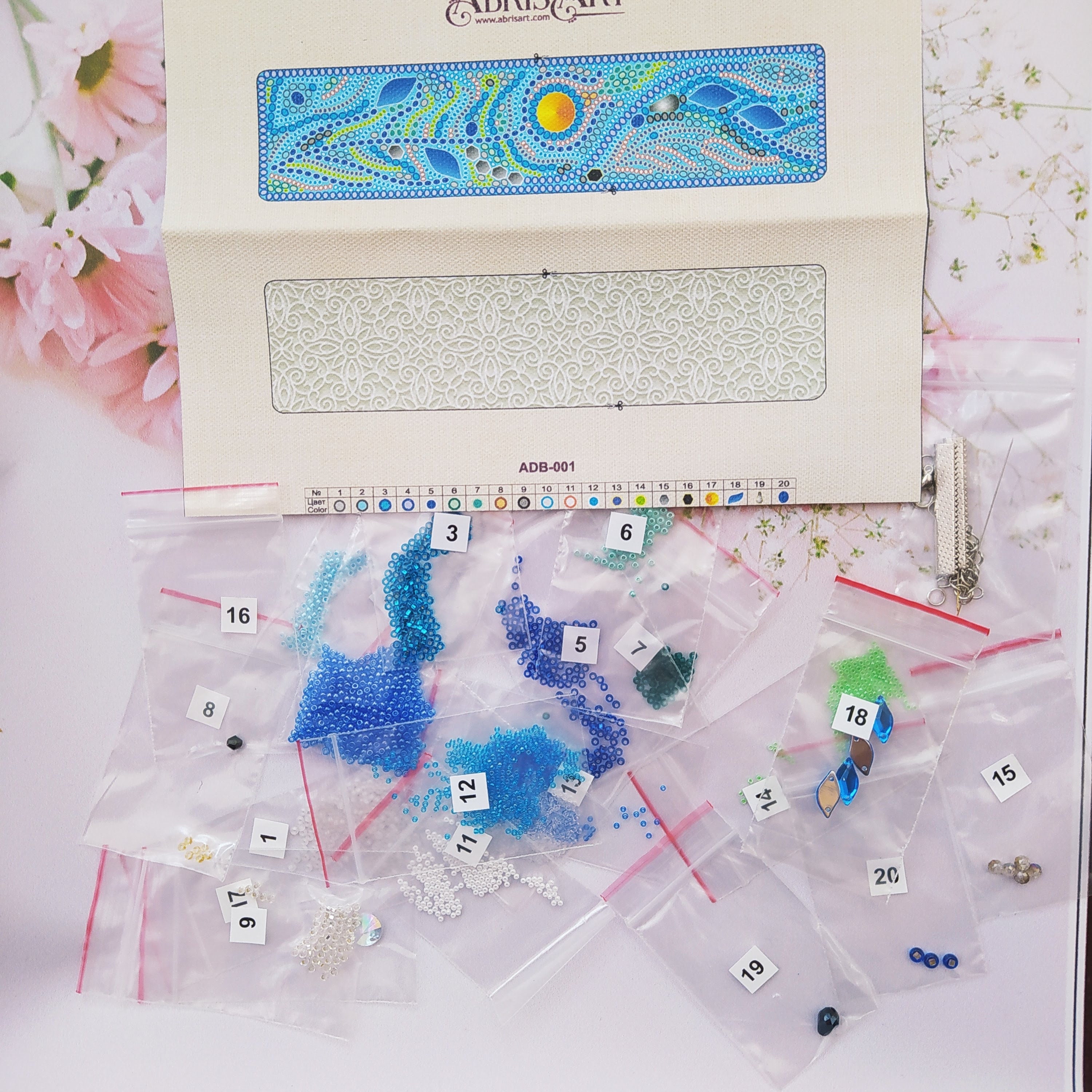 Blue Feathers Beaded Bracelet Kit, Bracelet Beadwork Kit, DIY Jewelry ...