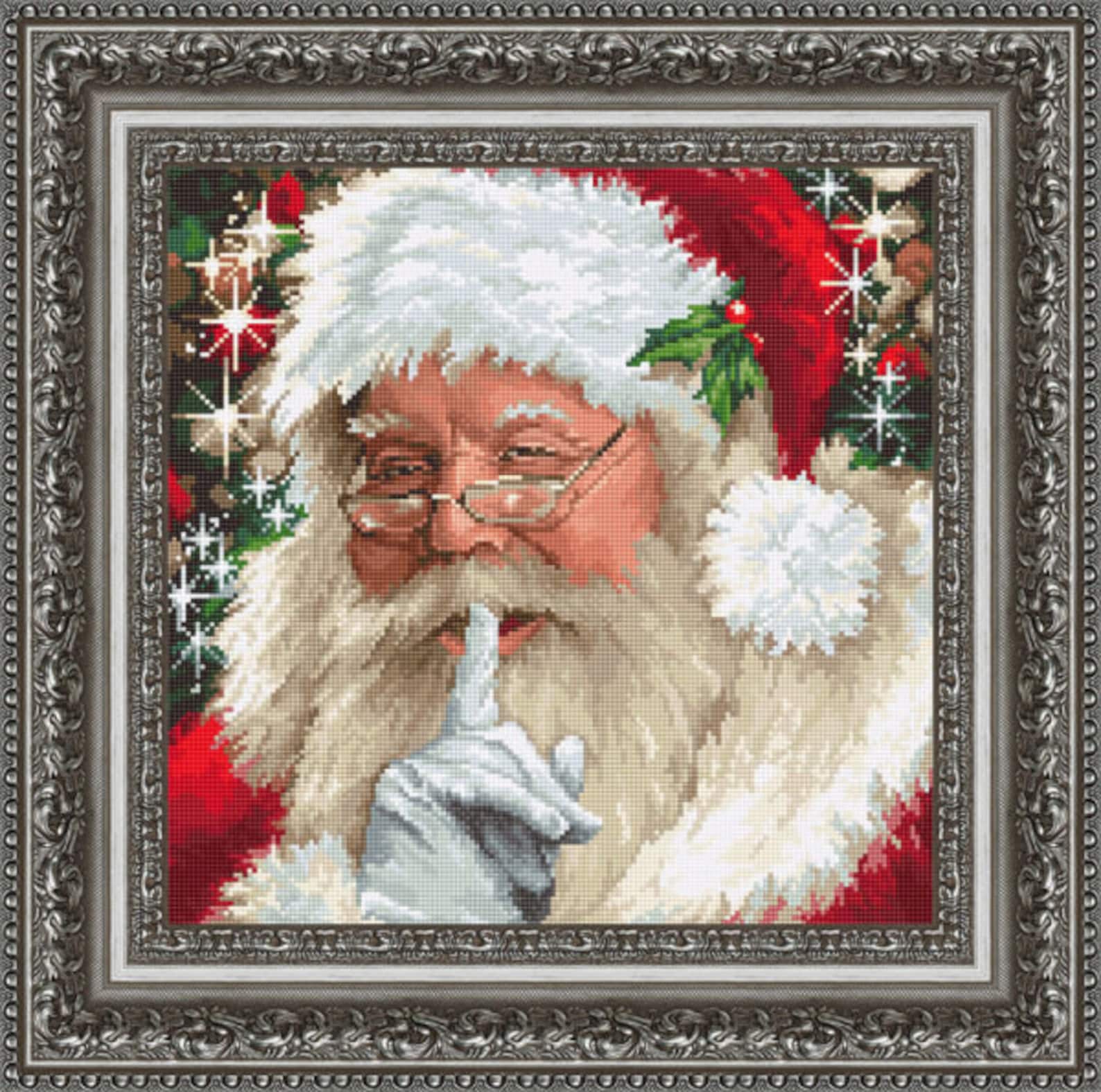 Counted Cross Stitch Kit Santa Claus, Christmas Craft DIY Kit, Holiday ...