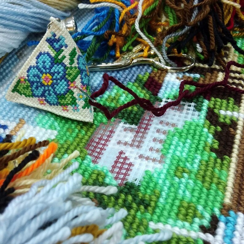 DIY Needlepoint Pillow Kit Corfu, Tapestry Pillow Kit Seascape ...