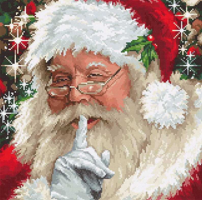 Counted Cross Stitch Kit Santa Claus, Christmas Craft DIY Kit, Holiday ...