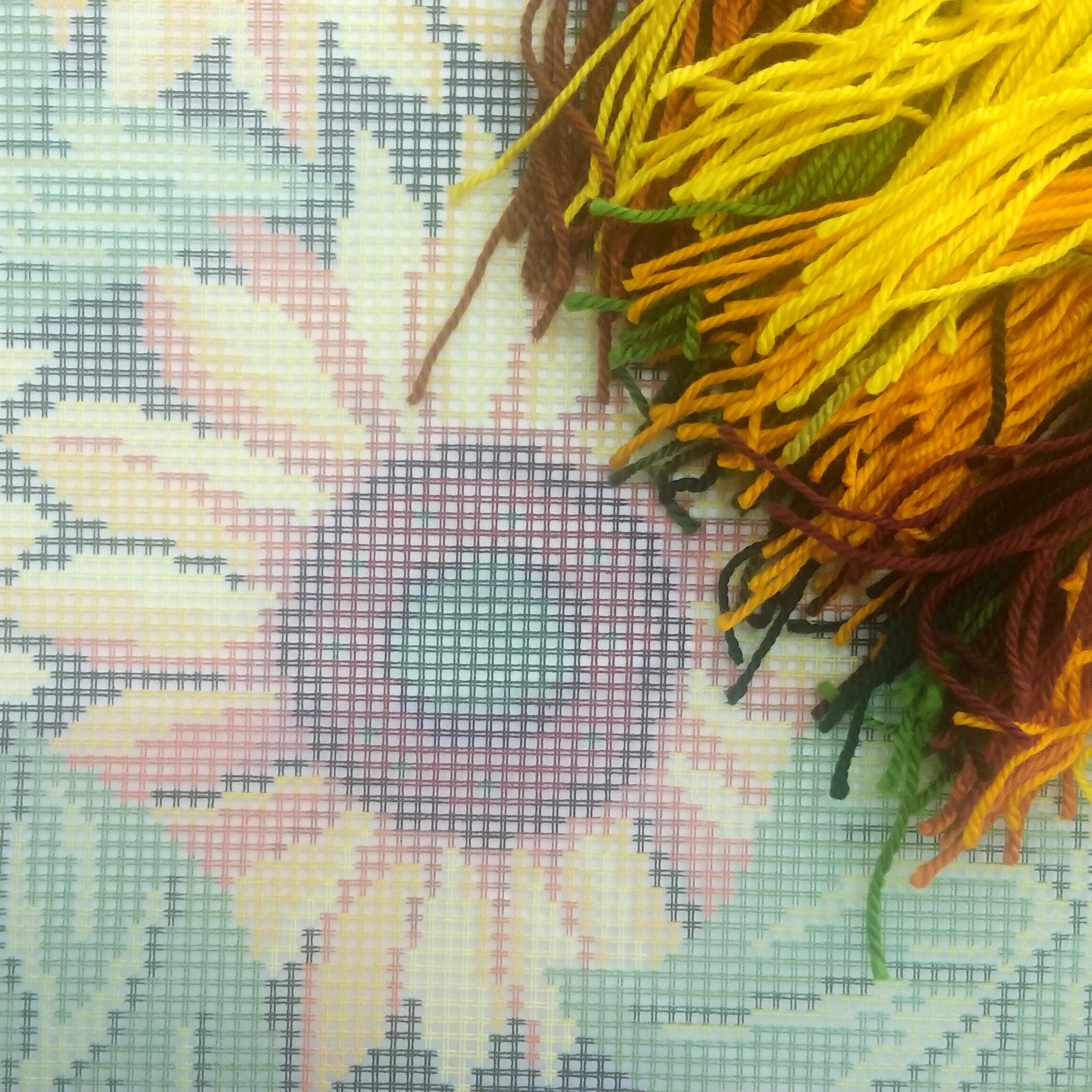 DIY Needlepoint Pillow Kit Sunflowers, Tapestry Pillow Kit, Embroidery ...