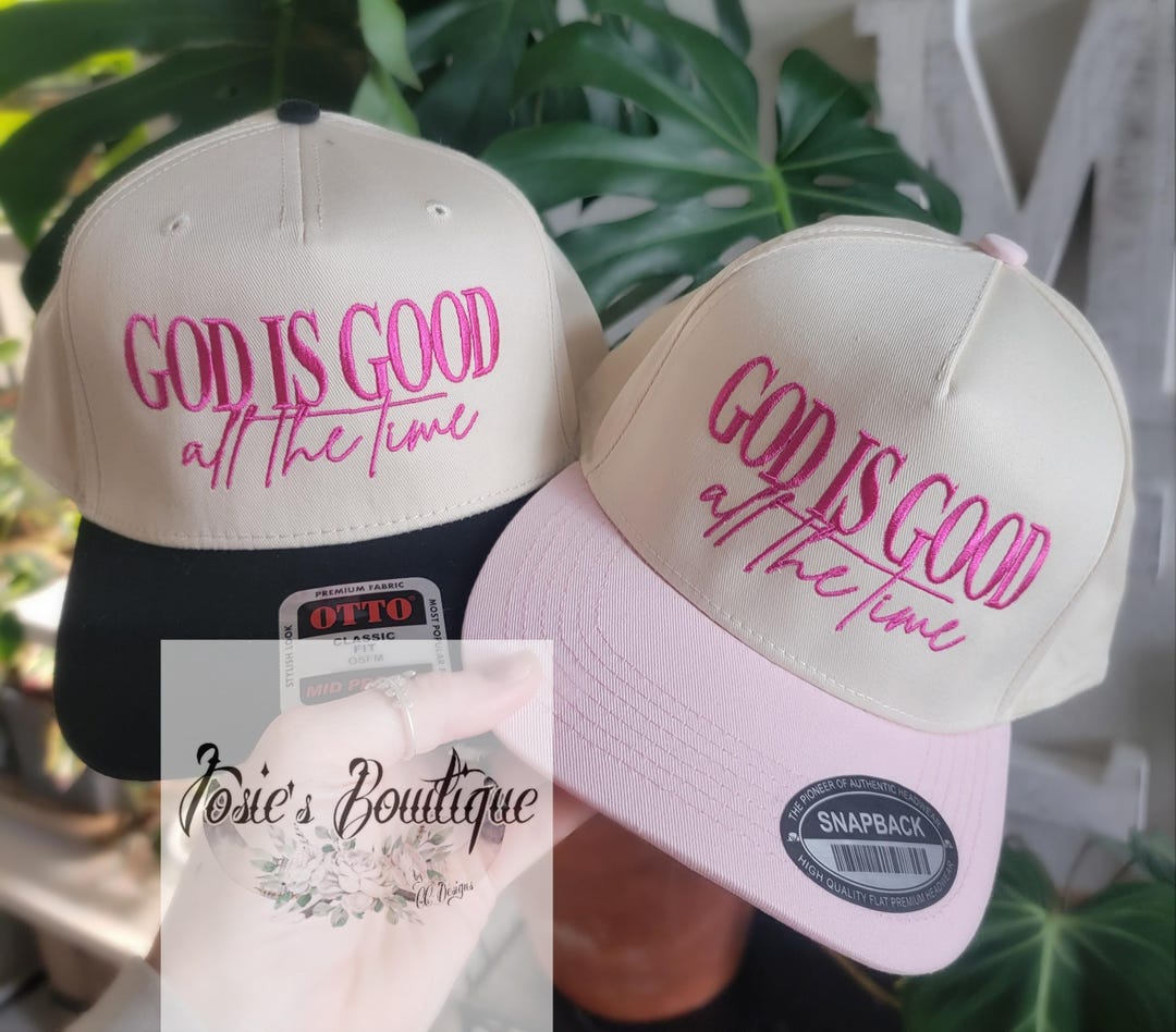 Embroidered Christian Hat: "god is Good" Two-tone Cream Combo - Etsy