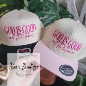 Embroidered Christian Hat: "god is Good" Two-tone Cream Combo - Etsy