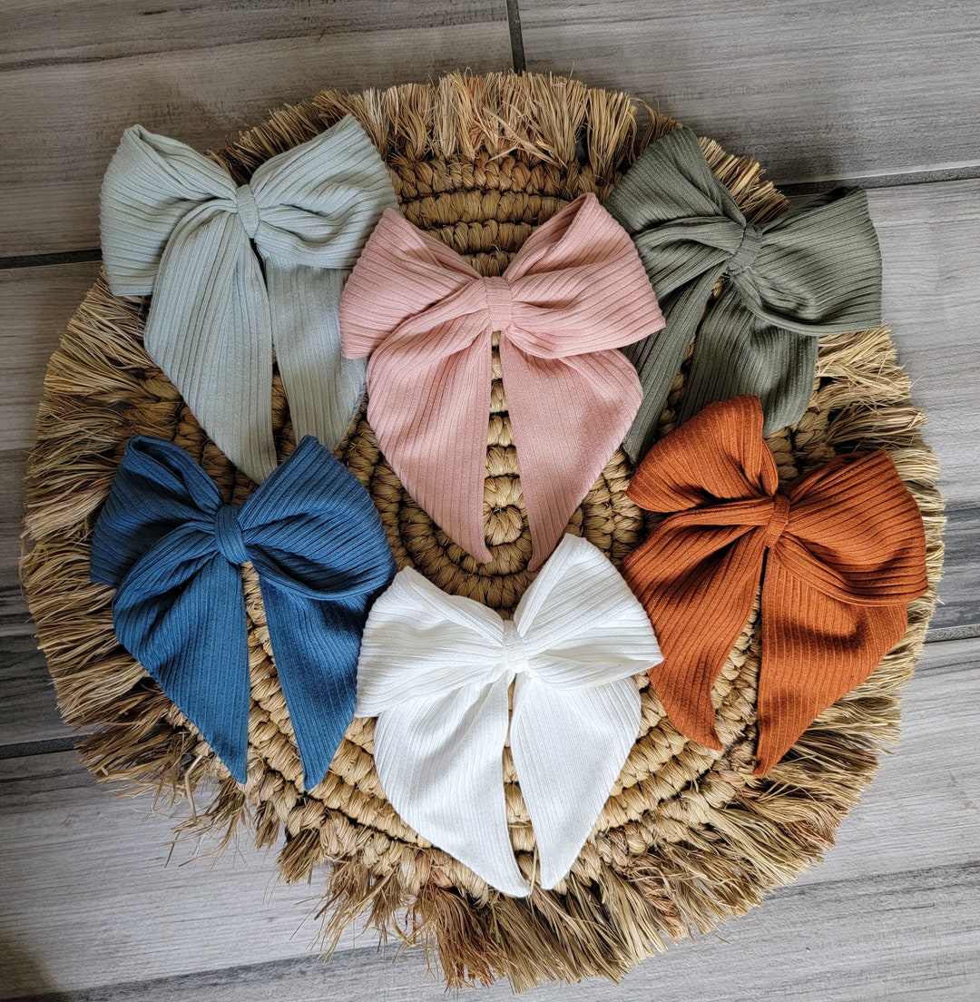 Gorgeous Sewn Sailor Bows Personalized Name Bows on Clip Solid Rib ...