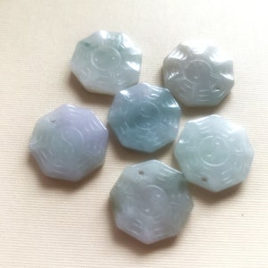 5 Vintage Chinese Yin Yang Jade Carved Jadeite Burma Jade Pendants ...