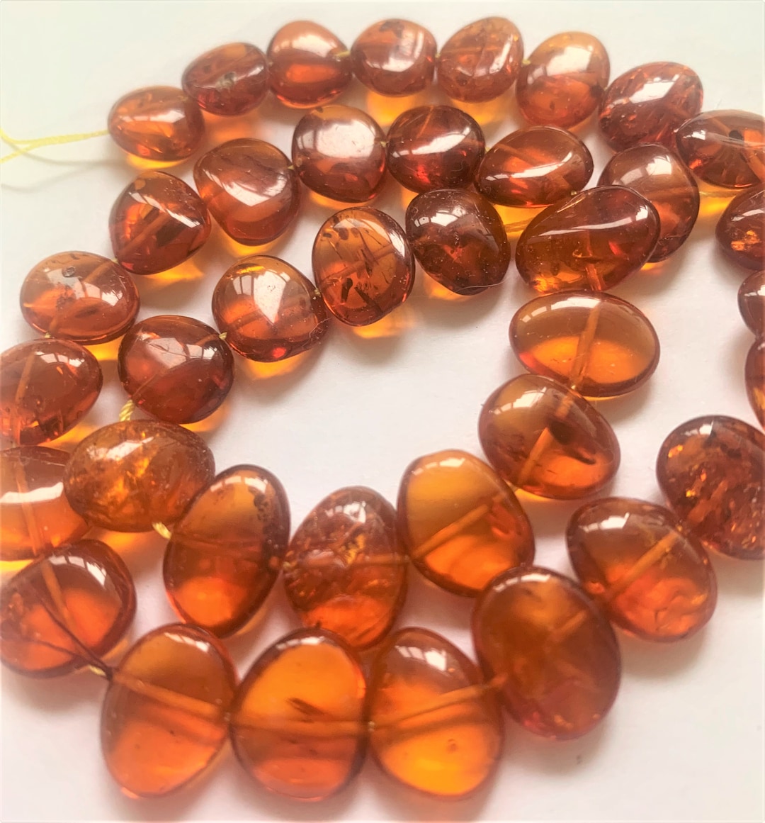 5 Genuine Baltic Amber Beads, Vintage Stock, Smooth Nugget Amber Beads ...
