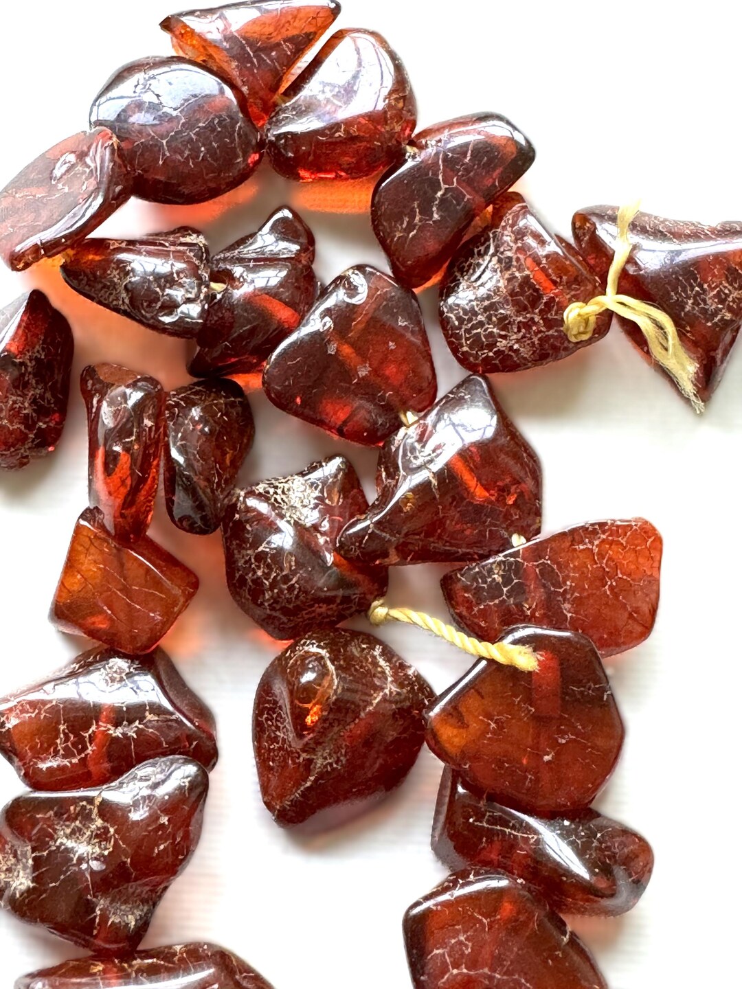 6 Ancient Vintage Genuine Baltic Amber Beads: Collectible, Honey ...