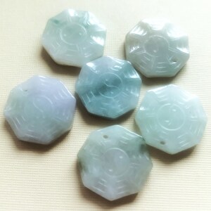 5 Vintage Chinese Yin Yang Jade Carved Jadeite Burma Jade Pendants ...