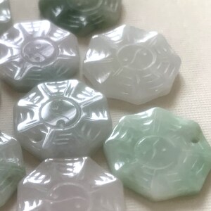 5 Vintage Chinese Yin Yang Jade Carved Jadeite Burma Jade Pendants ...