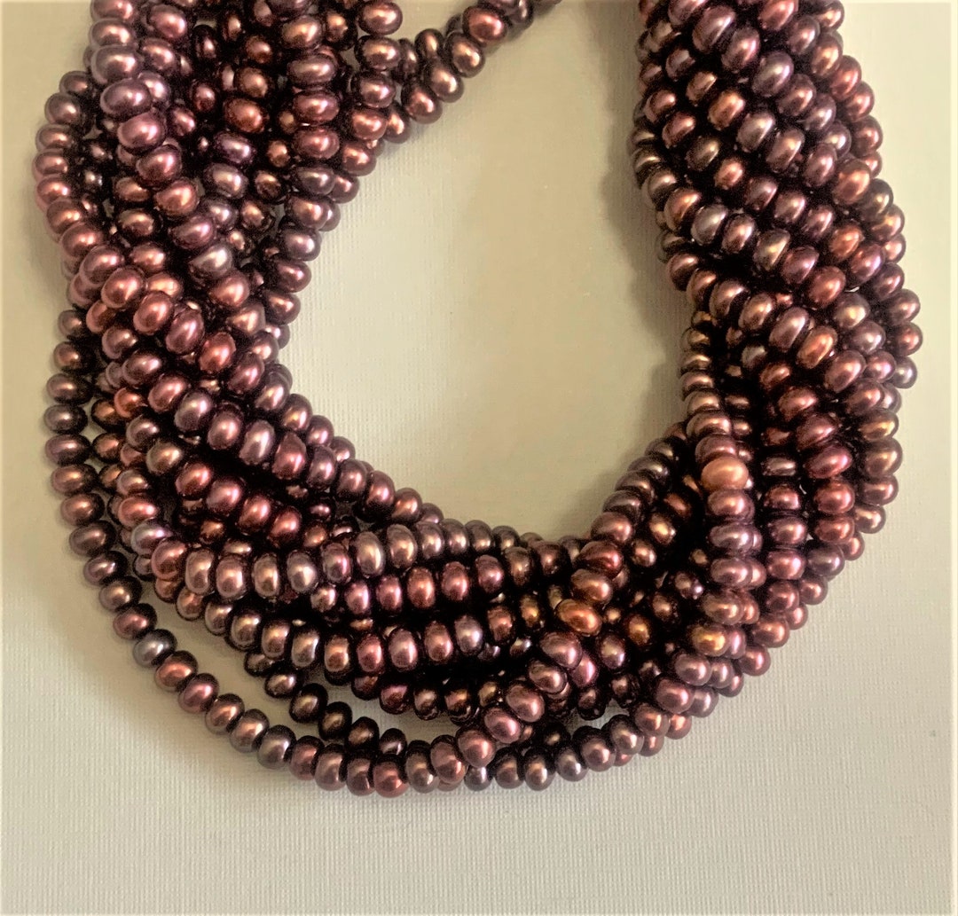 Perfect AAA 5x3 Rose Freshwater Pearl Rose Red Brick ,button Shape ...