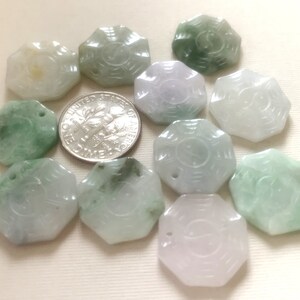 5 Vintage Chinese Yin Yang Jade Carved Jadeite Burma Jade Pendants ...
