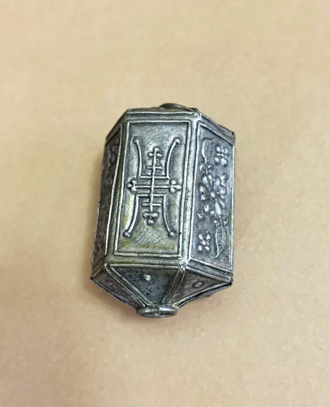 Vintage Chinese Silver Shou Lantern Canton Bead, Silver 6 Side Lantern ...