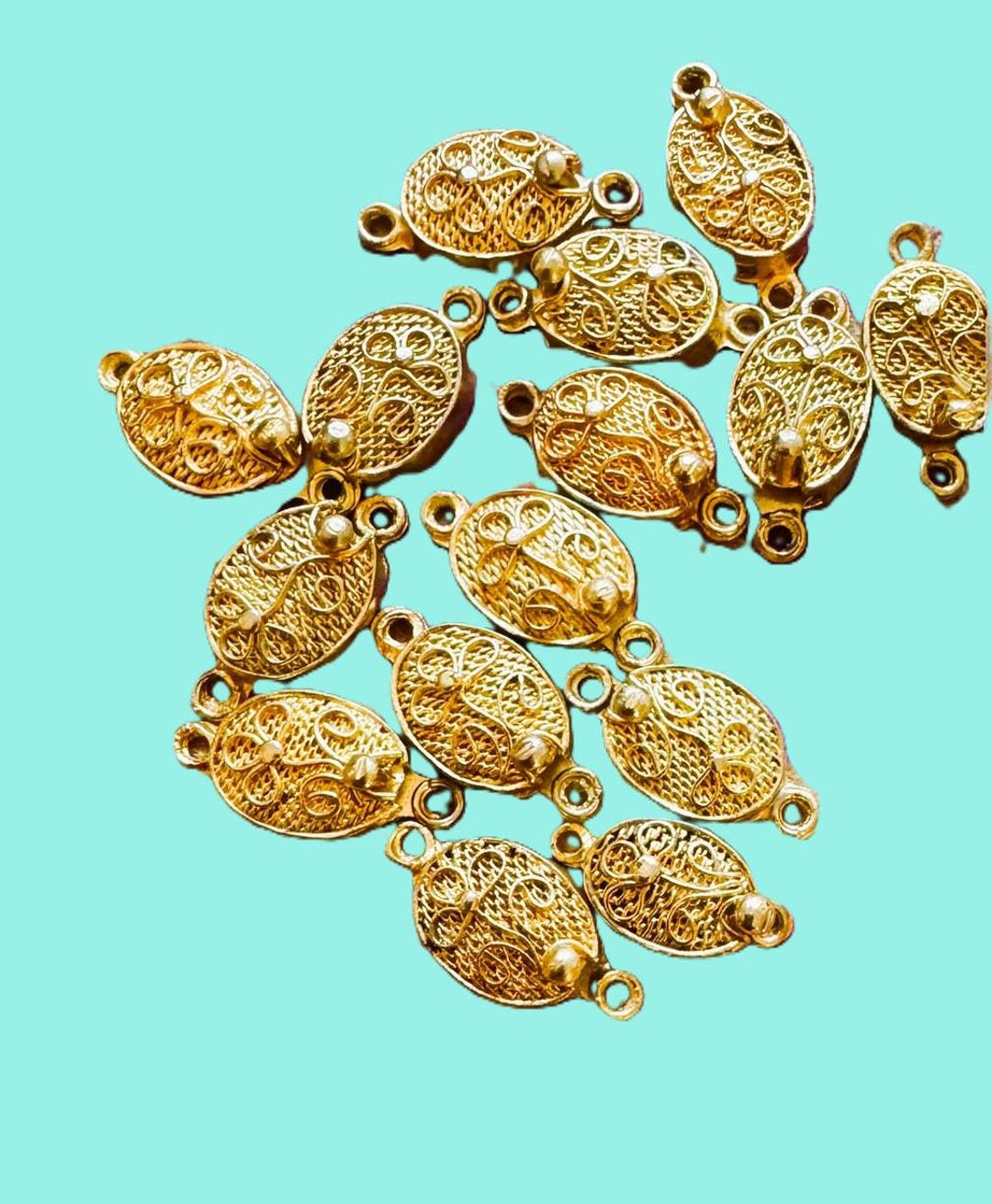 4 Vintage Chinese Gilt Floral Clasps, Ornate Gold Plated Jewelry ...
