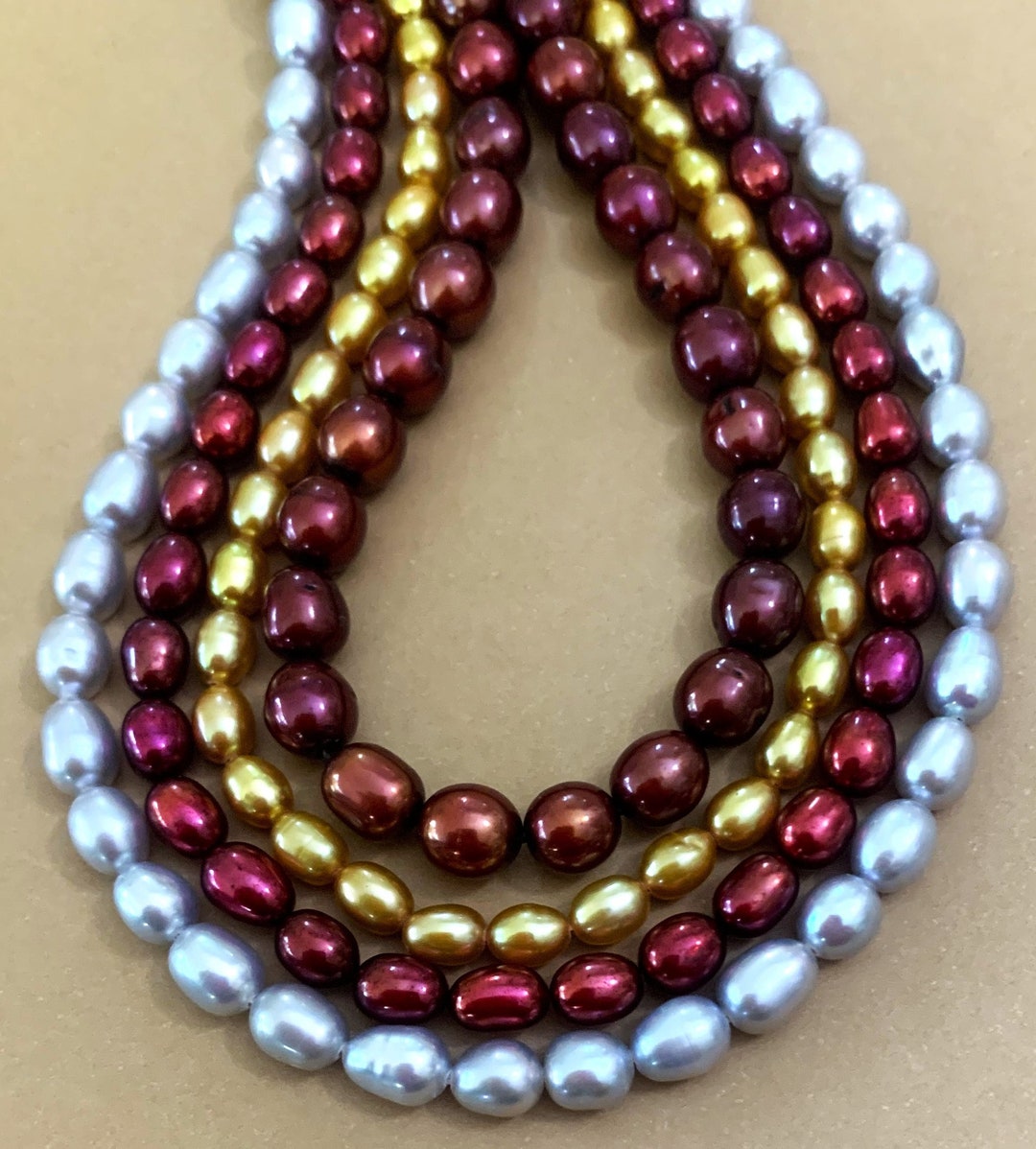 AAA Gold Silver Red Copper Brick Freshwater Pearls ,top Quality , High ...