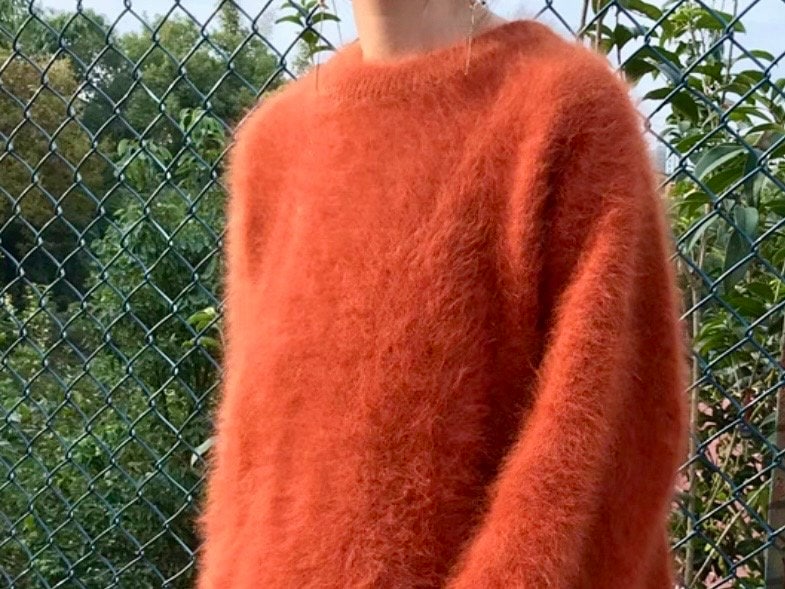 Angora Sweater Women Fluffy Sweater Soft Knit, Handmade Oversized ...