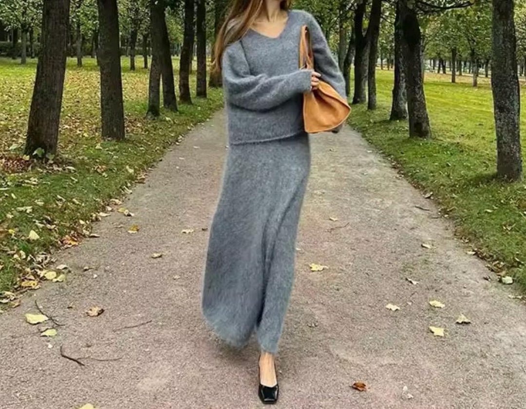 Angora Sweater and Angora Skirt. - Etsy