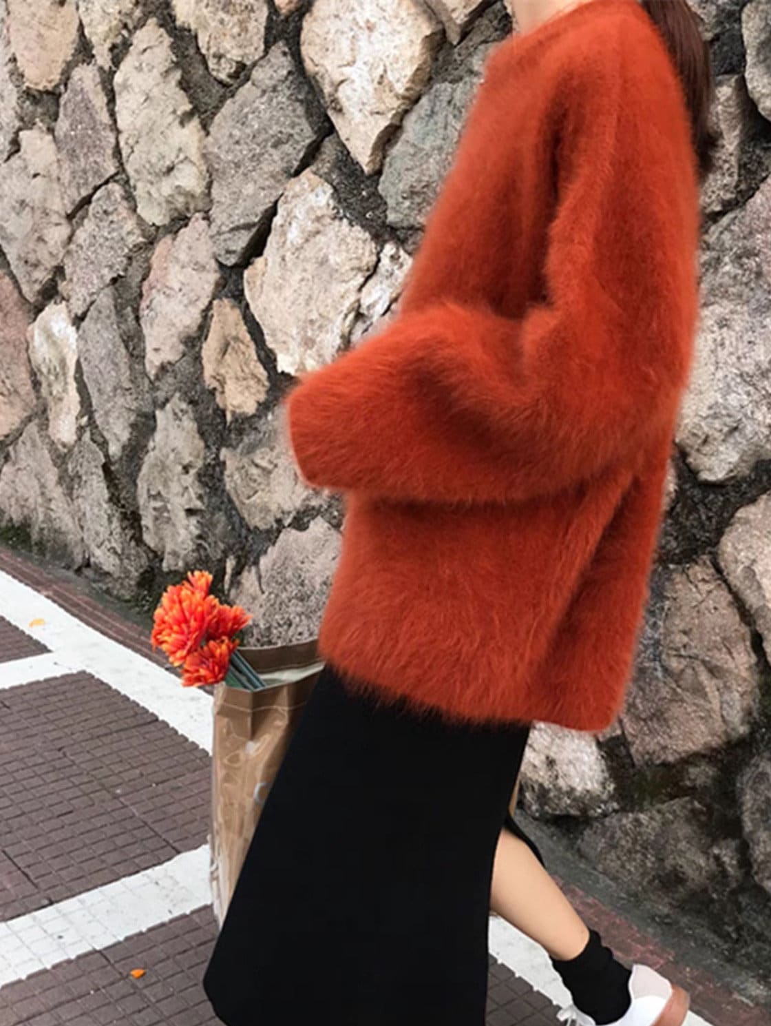 Angora Sweater Women Fluffy Sweater Soft Knit, Handmade Oversized ...