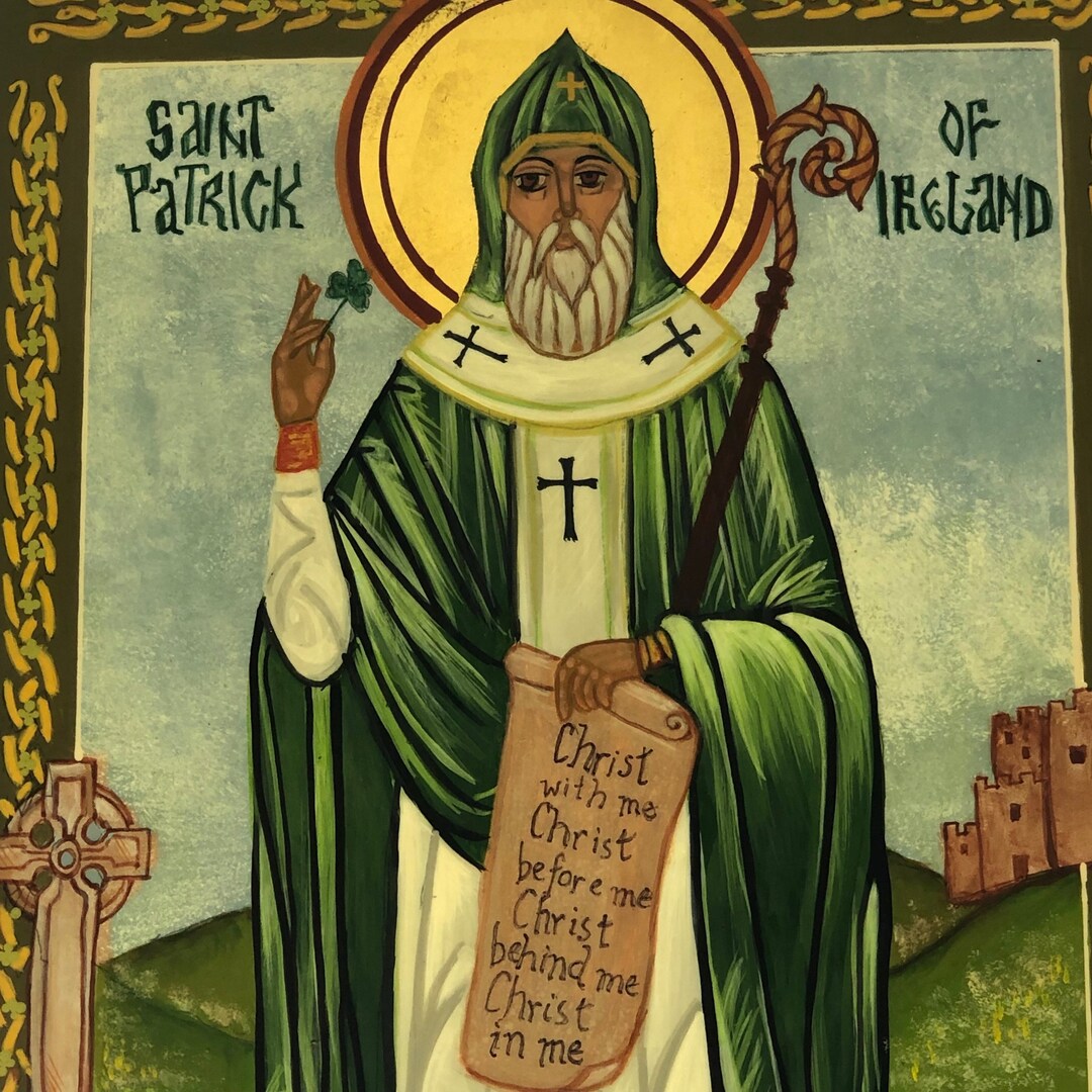 St. Patrick - Icon - Iconography - Original Art - Christian Art - Etsy ...