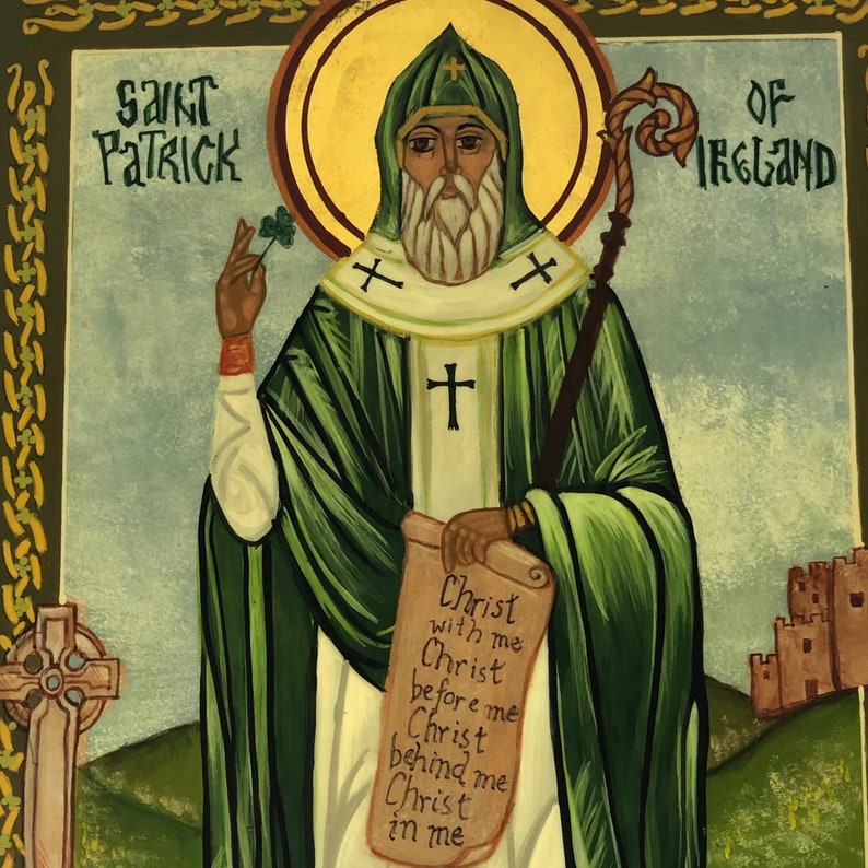 St. Patrick - Icon - Iconography - Original Art - Christian Art - Etsy ...