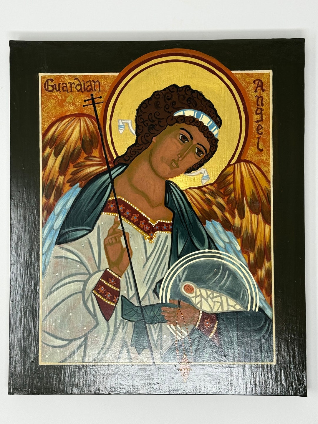 Guardian Angel - Icon - Iconography - Original Art - Christian Art - Etsy