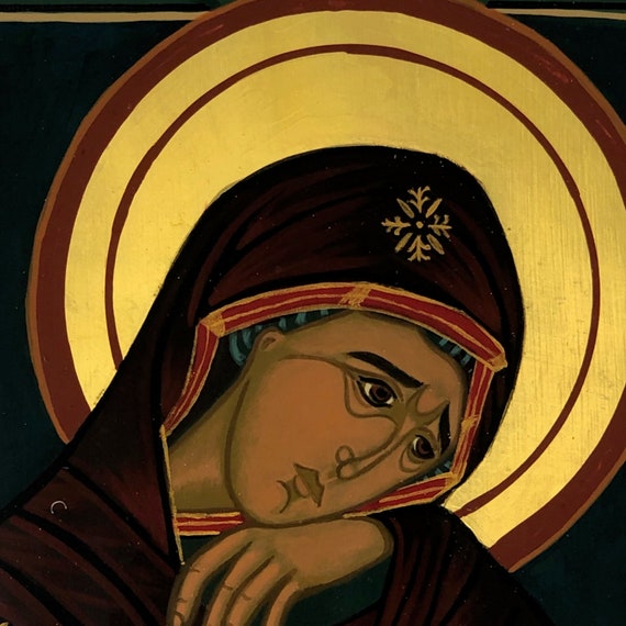 Mary Our Lady of Sorrows Icon Iconography Original Art - Etsy