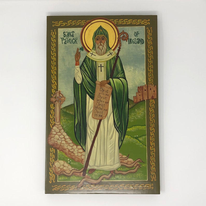 St. Patrick - Icon - Iconography - Original Art - Christian Art - Etsy ...