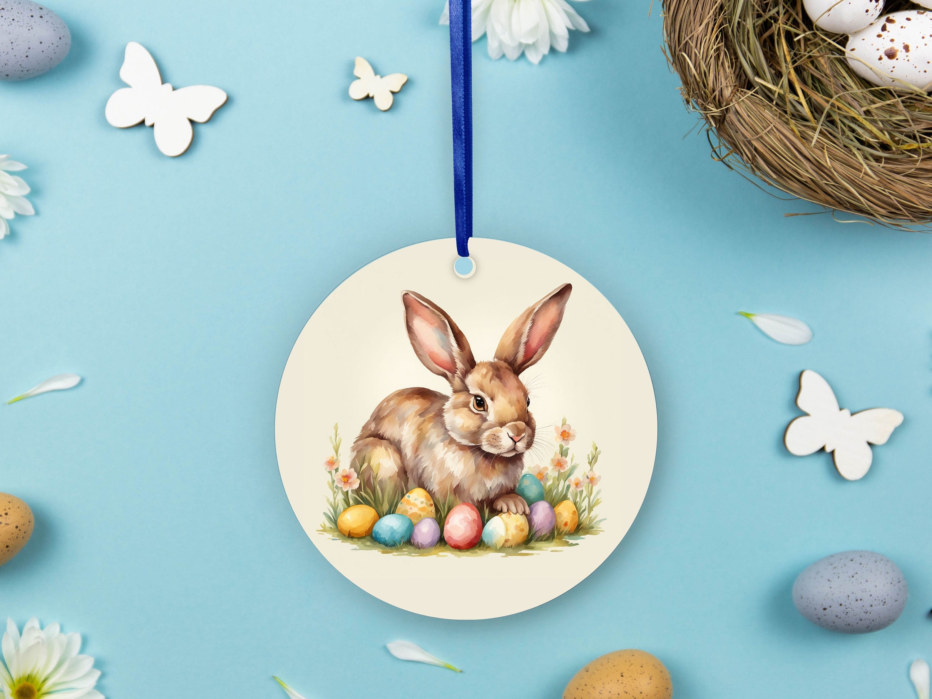 Spring Bunny Ornament, Rabbit Ornament Gift, Vintage Farmhouse Easter ...