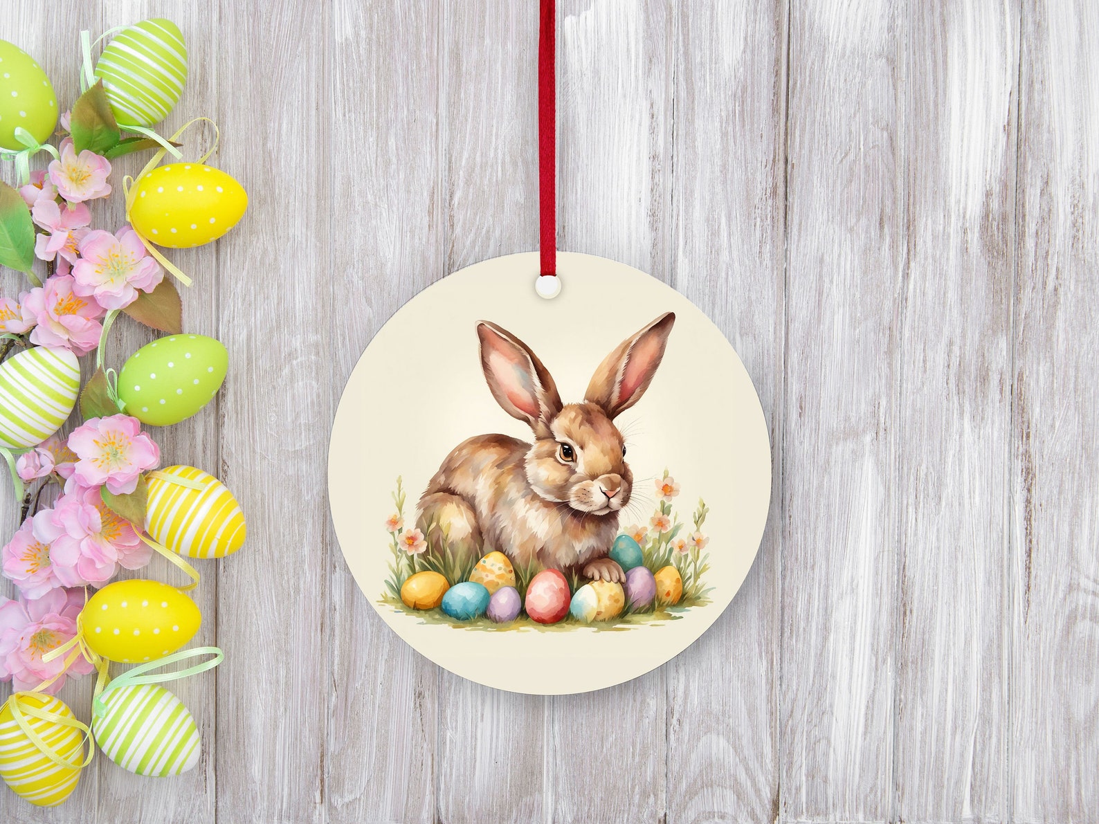 Spring Bunny Ornament, Rabbit Ornament Gift, Vintage Farmhouse Easter ...