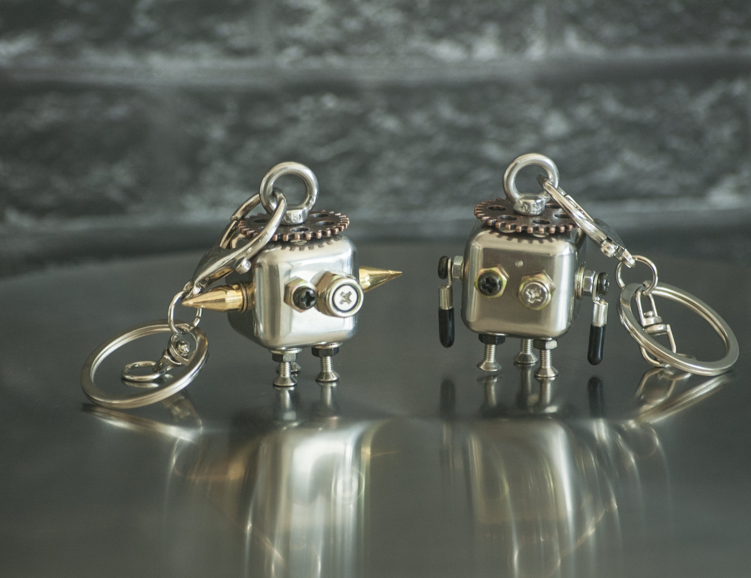 Robot Keychain Key Fob Key Ring Key Chain Men Genuine Key - Etsy