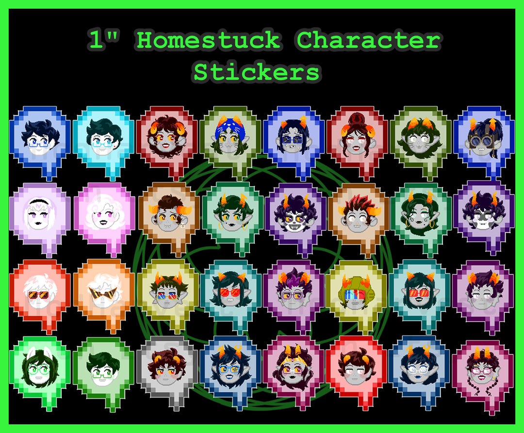 FINAL STOCK | Homestuck 1" Talk Bubble Head Vinyl Waterproof Stickers ...