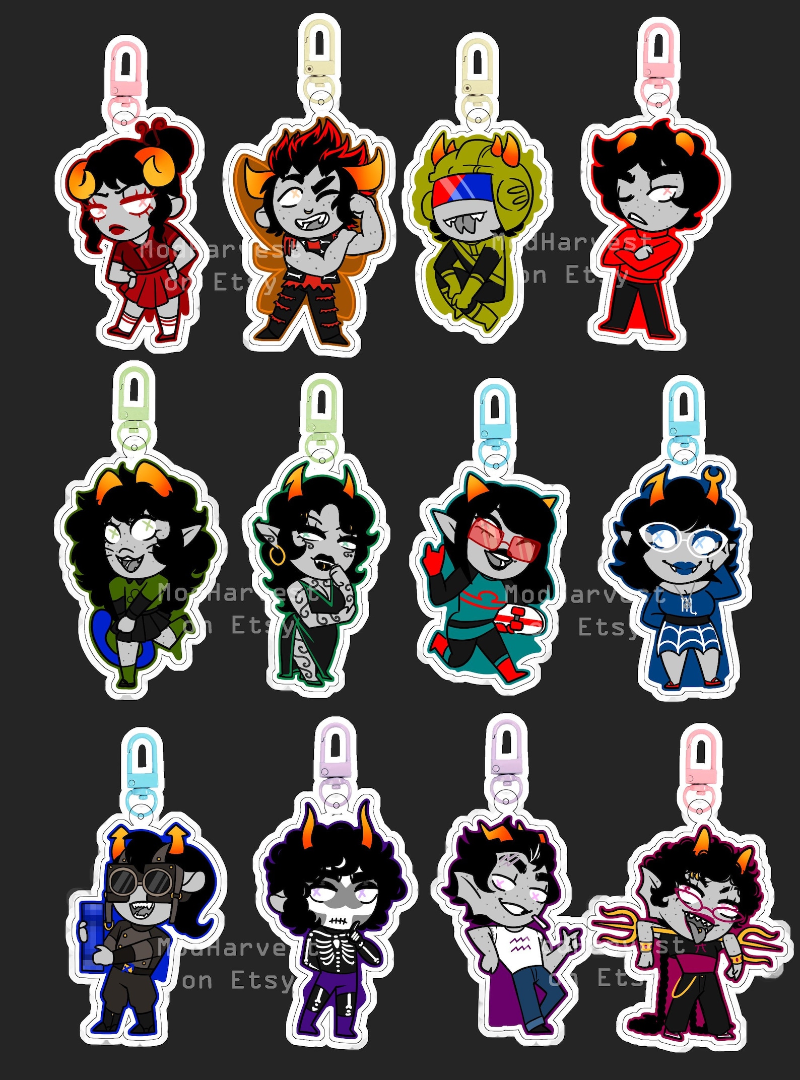 2 Double-sided Homestuck Alpha Troll Charms | Etsy
