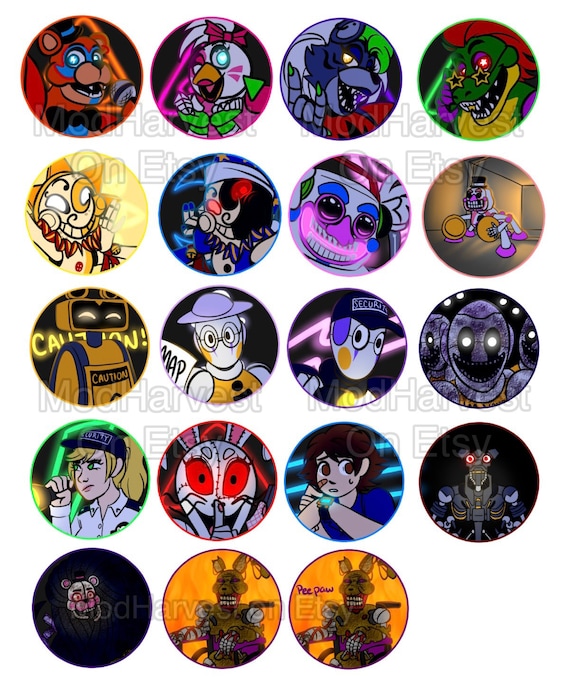 FNAF SB Animatronic Pins - Etsy Hong Kong