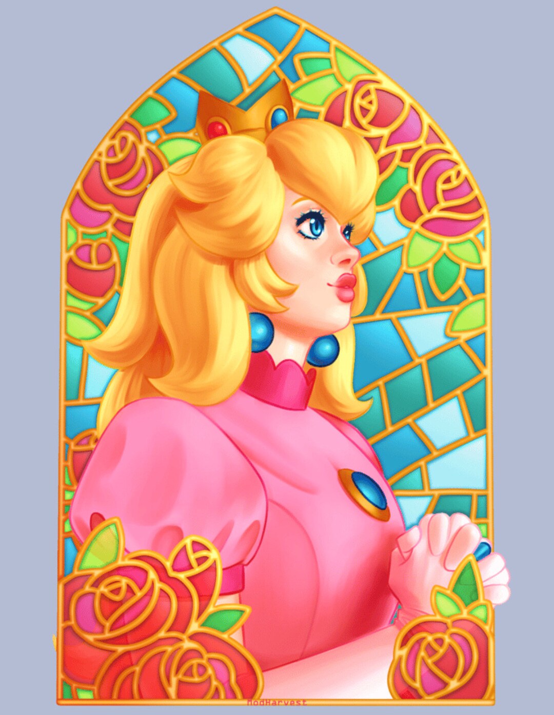 Stained Glass 11”x8.5” Princess Peach Print - Etsy