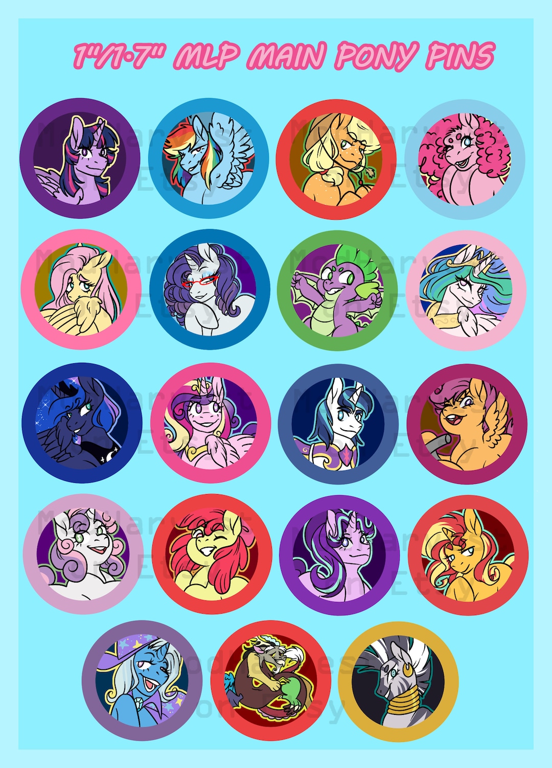 1in/1.7inmlp Main Pony Buttons - Etsy