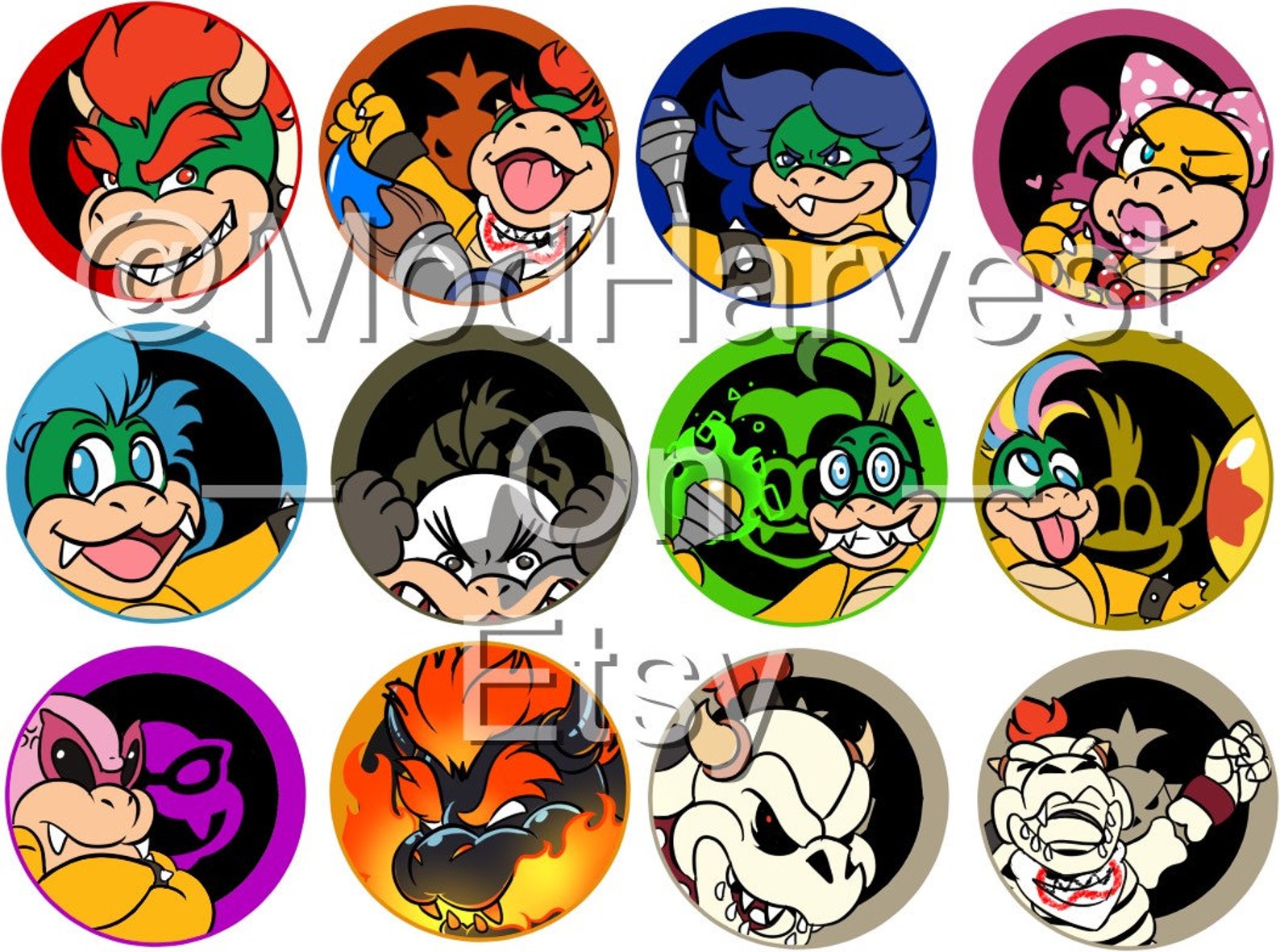Bowser and Koopalings Pins - Etsy